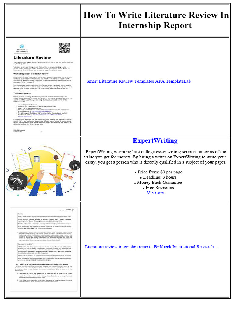 How to Write Literature Review in Internship Report | PDF | Thesis | Essays