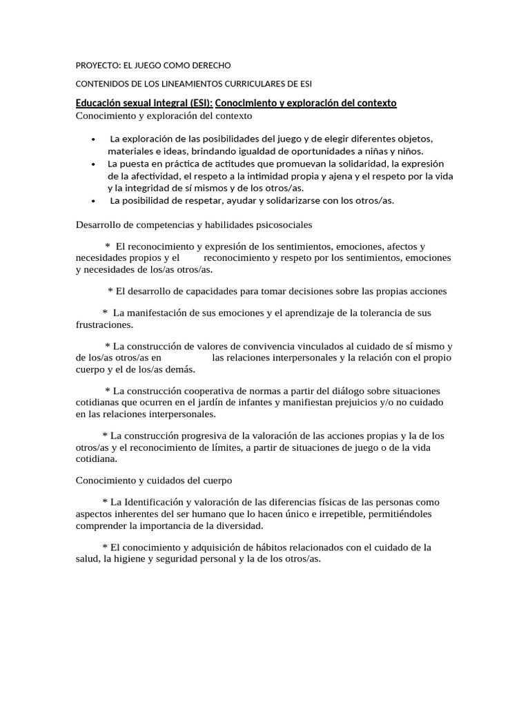 Proy. Juego Contenidos Esi 2025 | PDF
