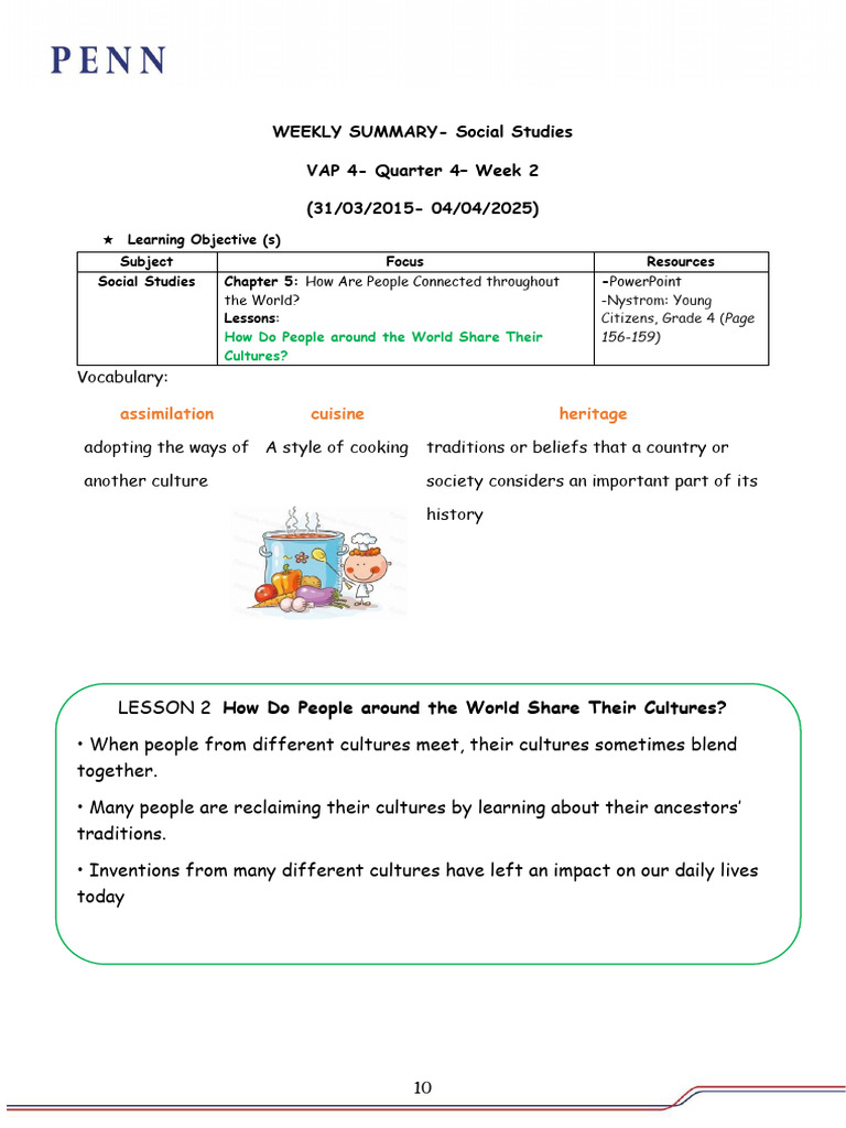 Social Studies 4 - Quarter 4 - Week 2 - Weekly Summary-2 | PDF ...