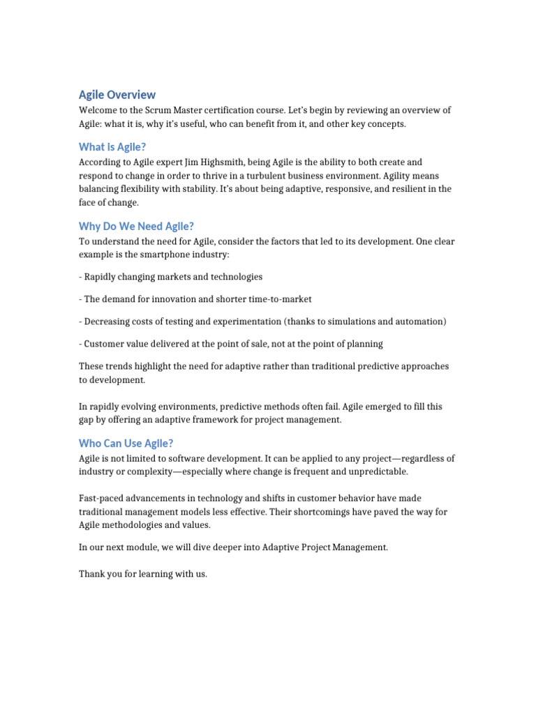 Agile Overview Revised | PDF
