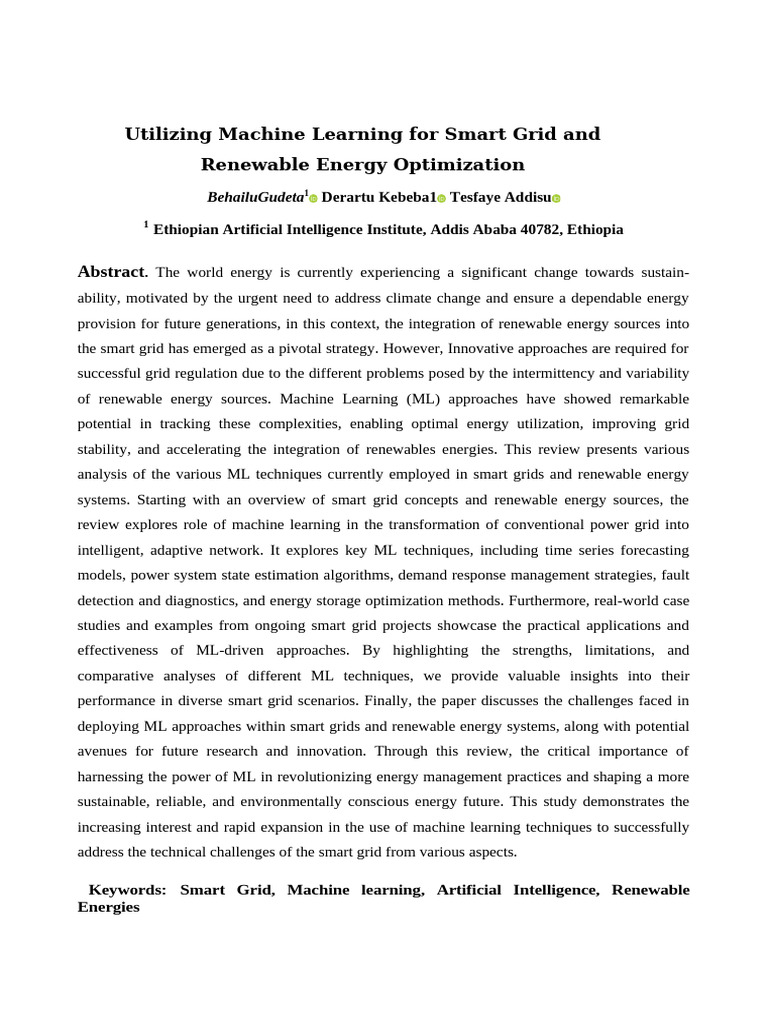 ML For Smart Grid and Renewable Energy UPDATED | PDF | Machine Learning ...