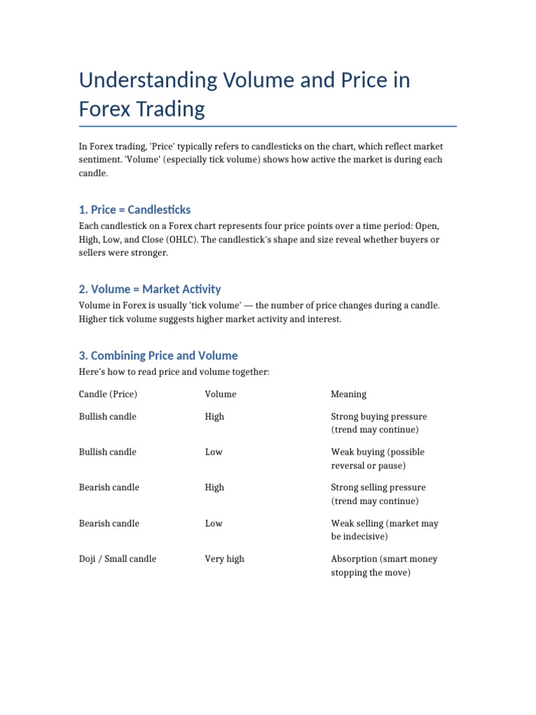 Volume and Price Analysis in Forex | PDF