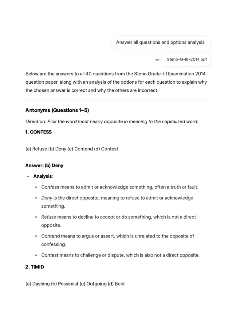 Steno Grade-III Exam Solutions Analysis - Grok | PDF | Sanity | Rationality