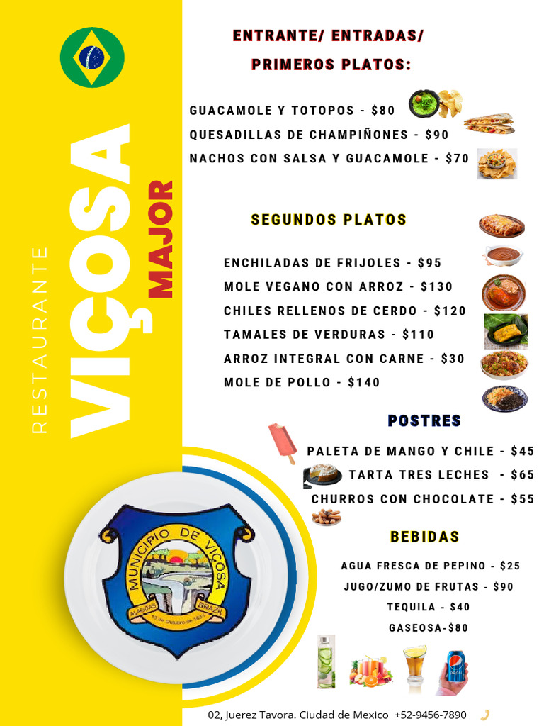 Menu Comida Español | PDF
