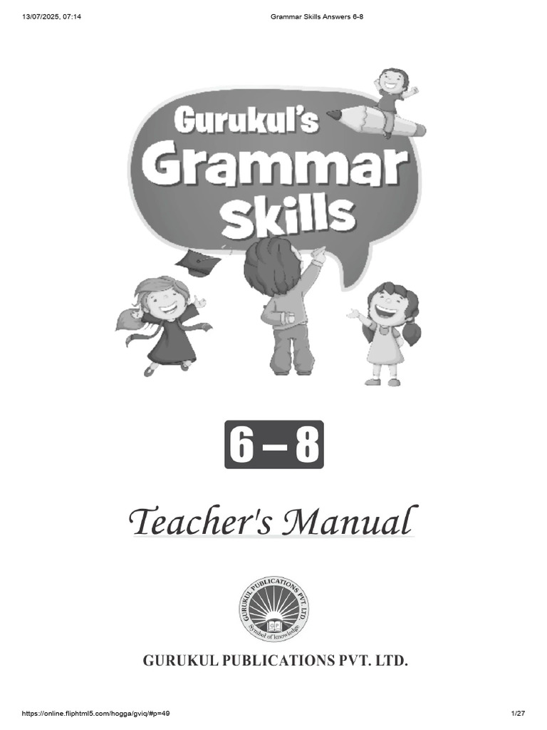 Grammar Skills Answers for Grades 6-8 | PDF