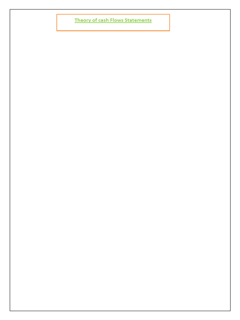 Theory of Cash Flows Statements | PDF | Cash Flow Statement | Expense
