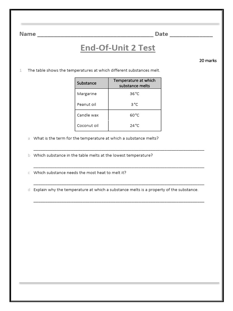 P - Science 6 - End-Of-Unit - 2 | PDF | Heat | Candle