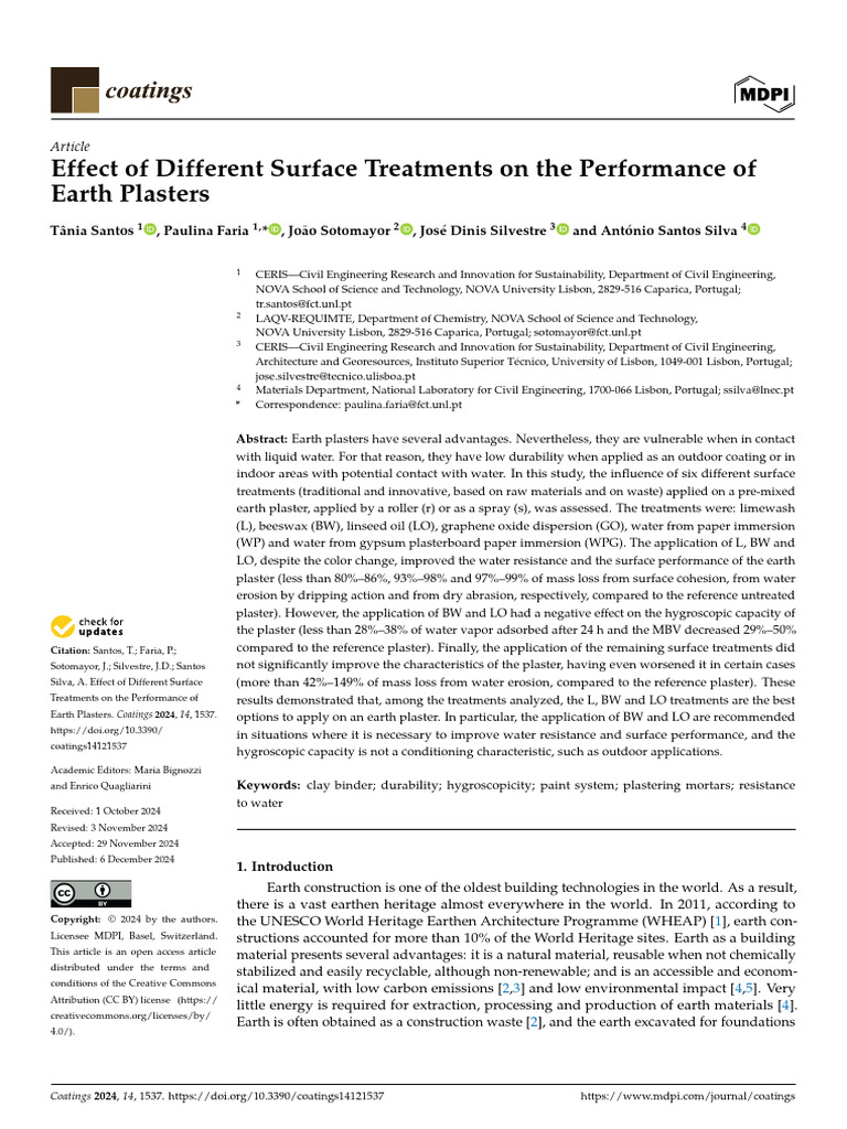 Surface Treatments for Earth Plasters | PDF | Paint | Soil