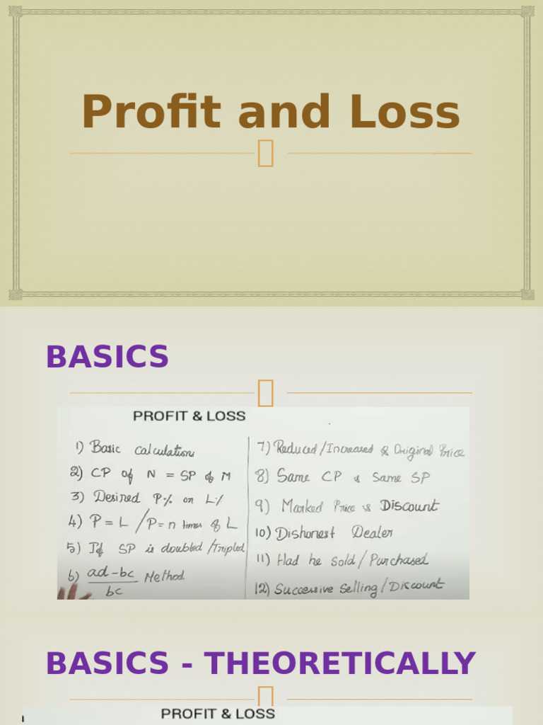 Profit and Loss Calculation Guide | PDF | Prices | Marketing