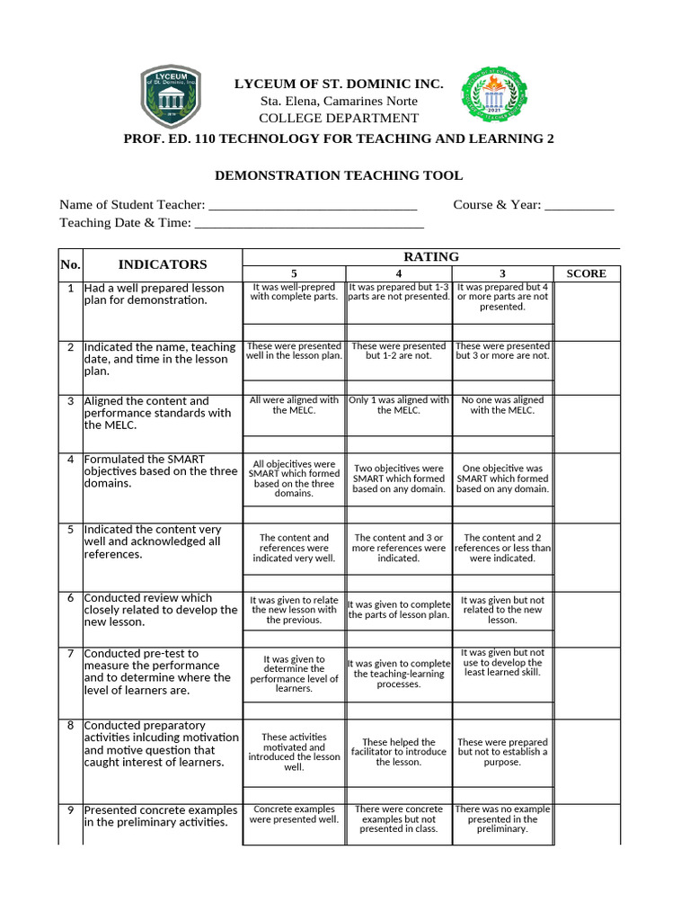 01 Demonstration Teaching Tool | PDF | Learning | Educational Technology