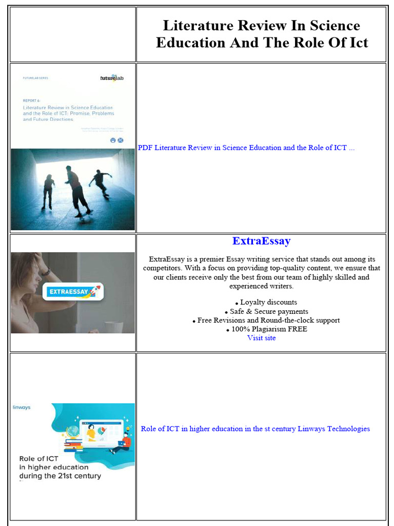 Literature Review in Science Education and the Role of Ict | PDF | Educational Technology ...