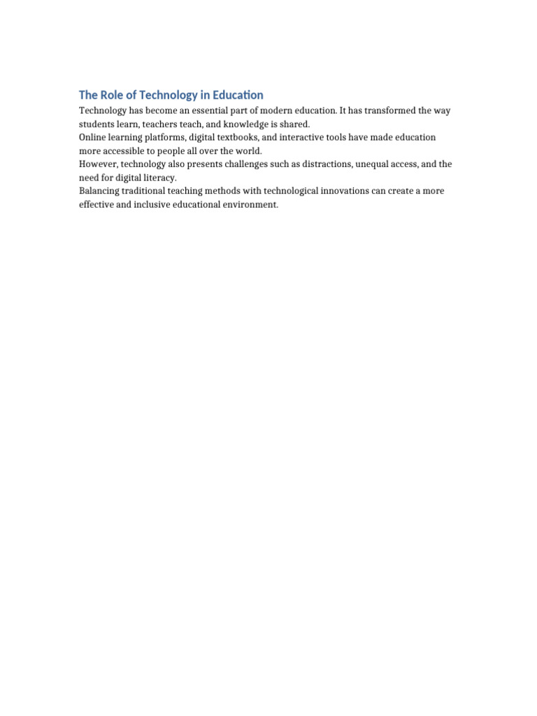 Technology's Impact on Education Today | PDF