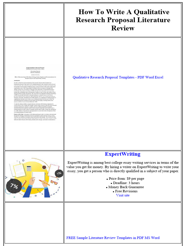 How To Write A Qualitative Research Proposal Literature Review | PDF | Essays | Qualitative Research