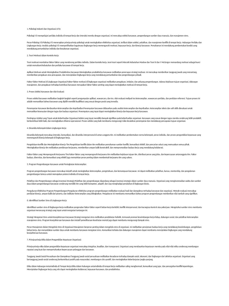 Psikologi Industri | PDF