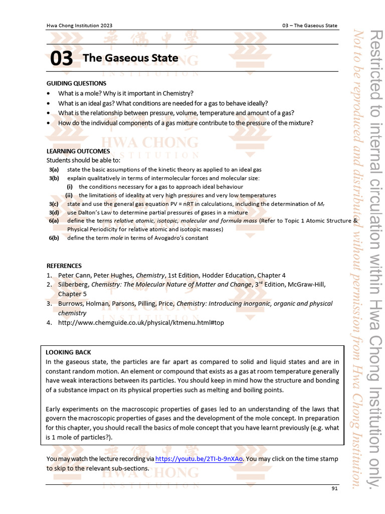 Understanding the Gaseous State in Chemistry | PDF | Gases | Mole (Unit)