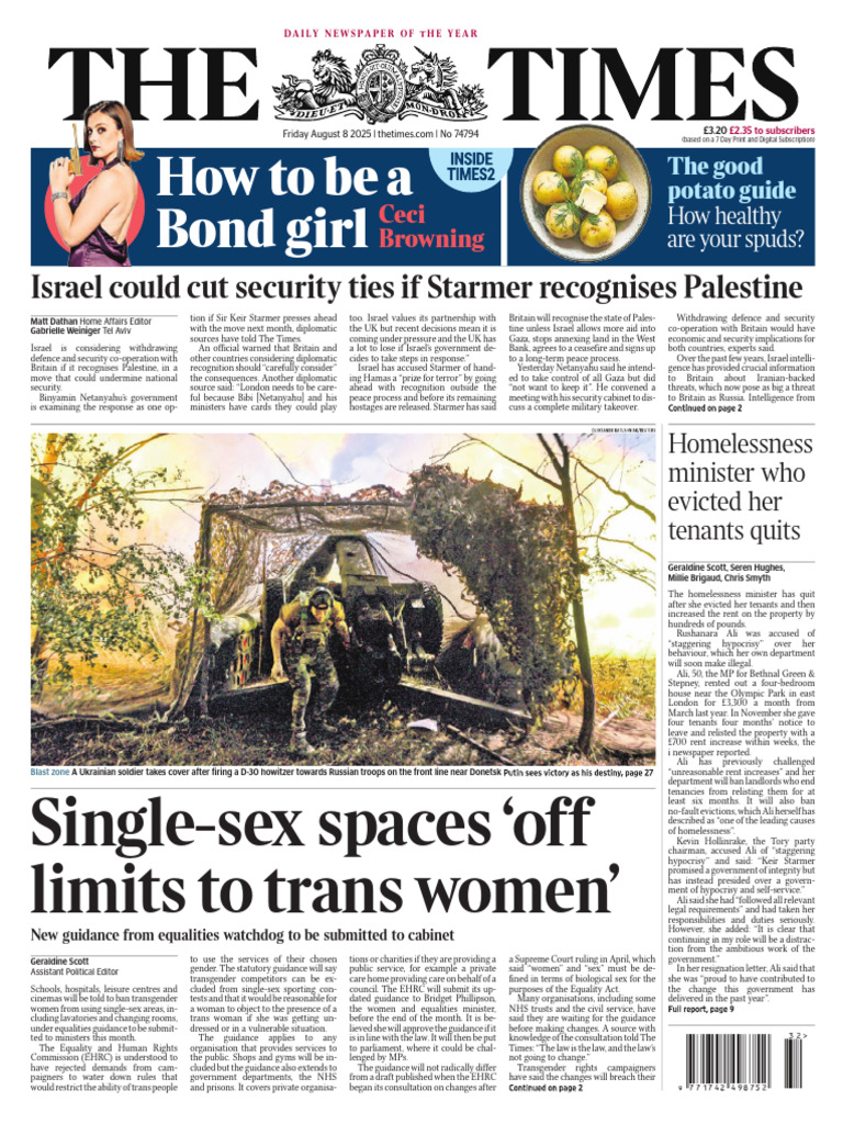 The Times - 8 August 2025 | PDF | Wuthering Heights | Israel