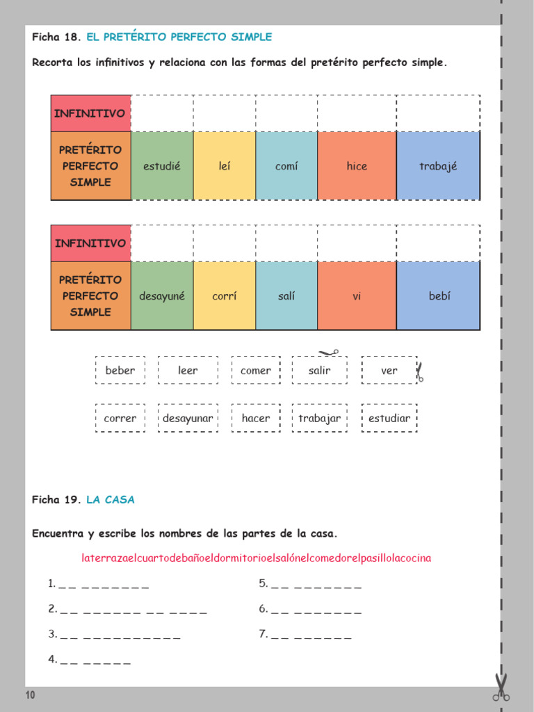 Ficha 10 El Preterito Perfecto Simple | PDF