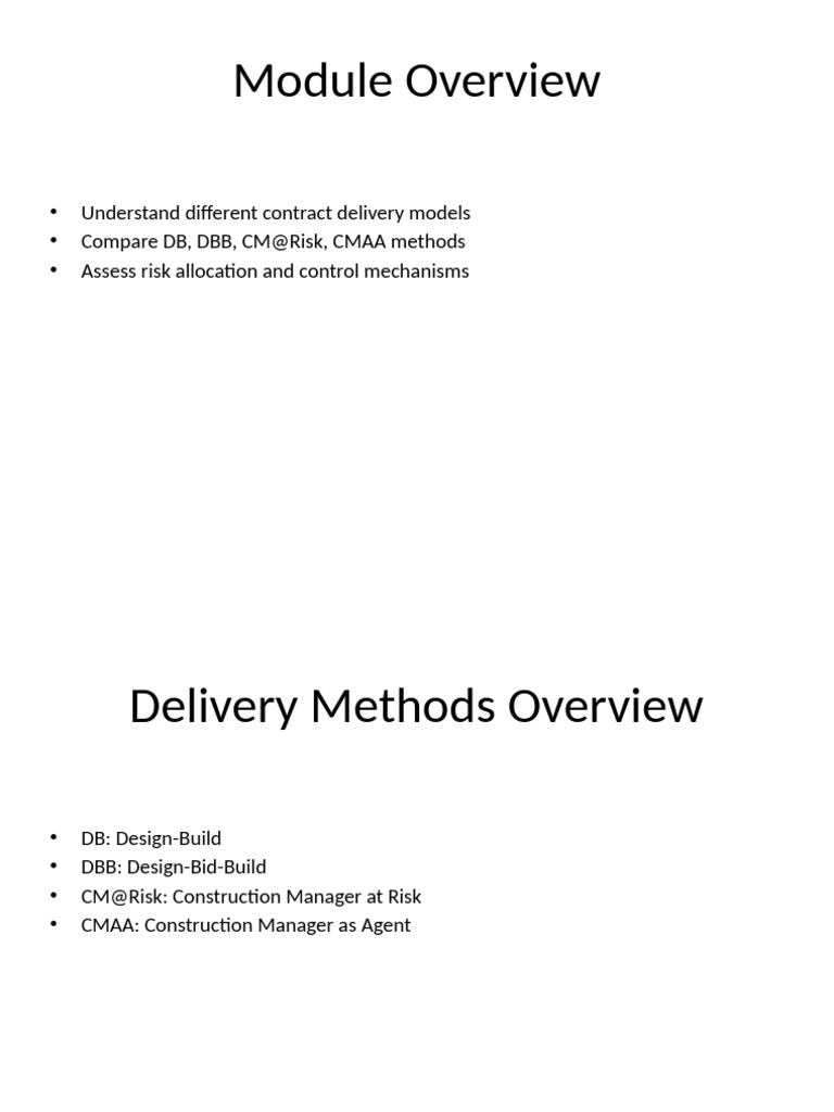 DBB Contract Delivery Models Explained | PDF