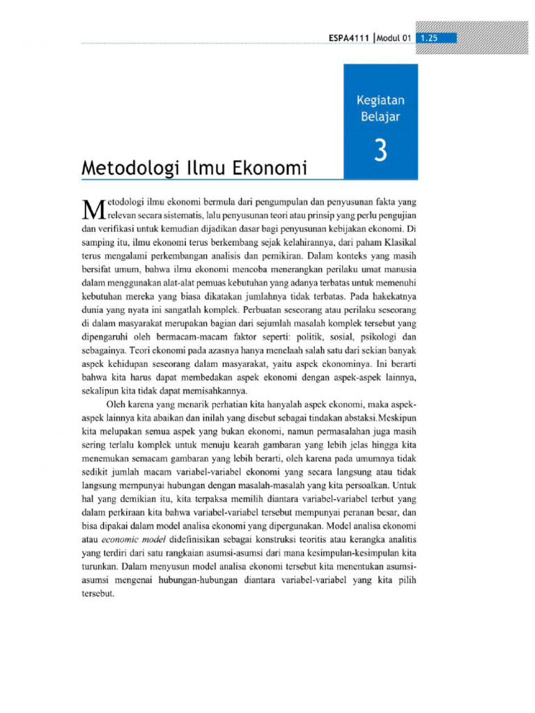 Pengantar Ekonomi Mikro Modul 1-Kegiatan Belajar 3 | PDF