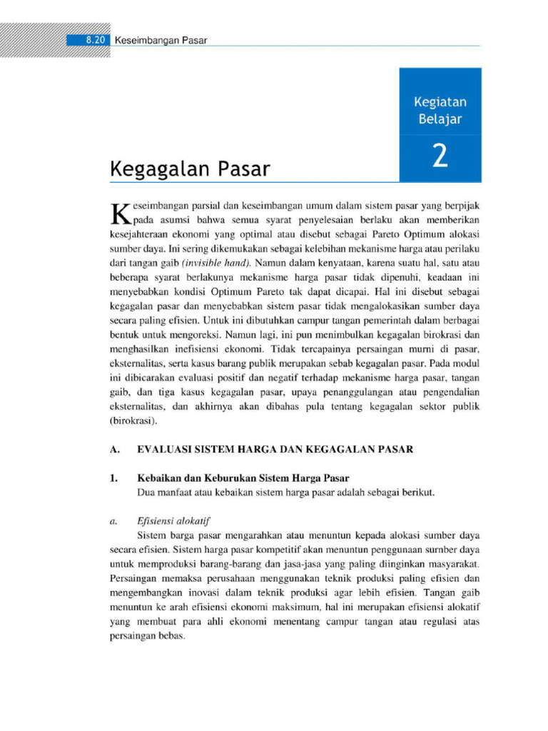 Pengantar Ekonomi Mikro Modul 8-Kegiatan Belajar 2 | PDF