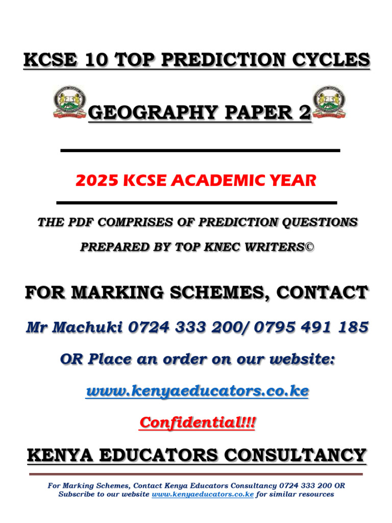 Geo Pp2 Kcse 2025 Top Prediction Cycles | PDF | Pastoralism | Kenya