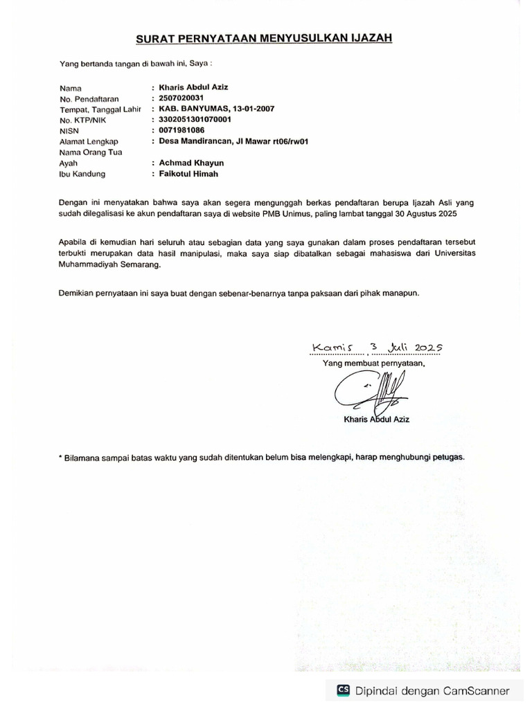 Surat Penyusulan Ijazah Probea | PDF