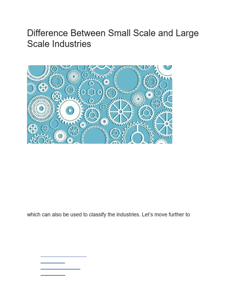 Small vs. Large Scale Industries Explained | PDF | Capital (Economics ...