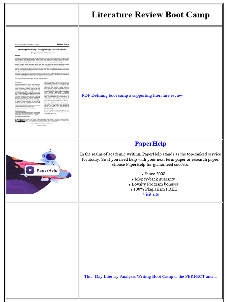 Literature Review Boot Camp | PDF | Essays | Recidivism