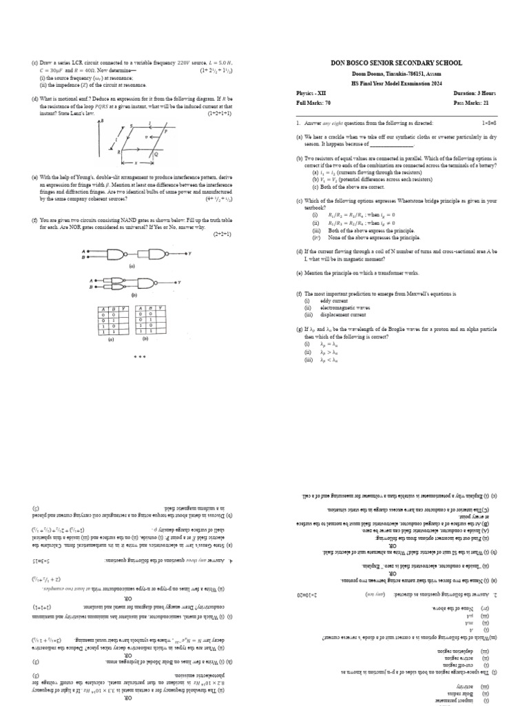 LCR Circuit Analysis and Physics Concepts | PDF | Electric Current ...