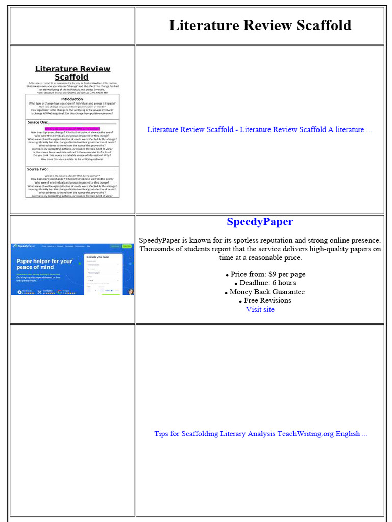 Literature Review Scaffold | PDF | Essays | Thesis