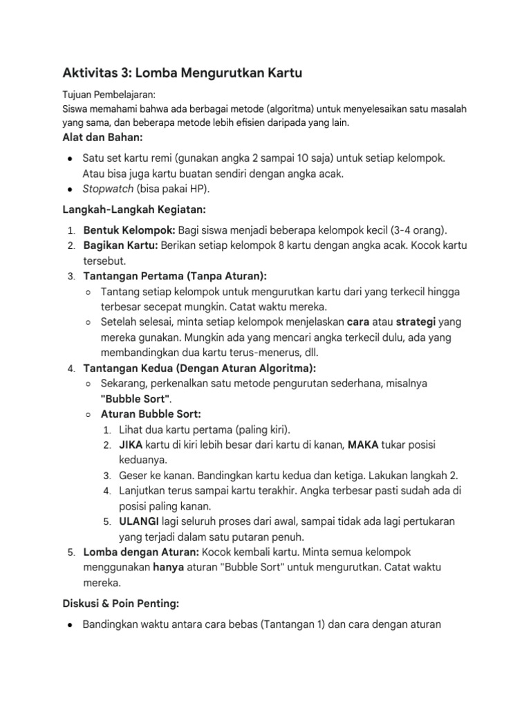 3 Mengurutkan Kartu | PDF