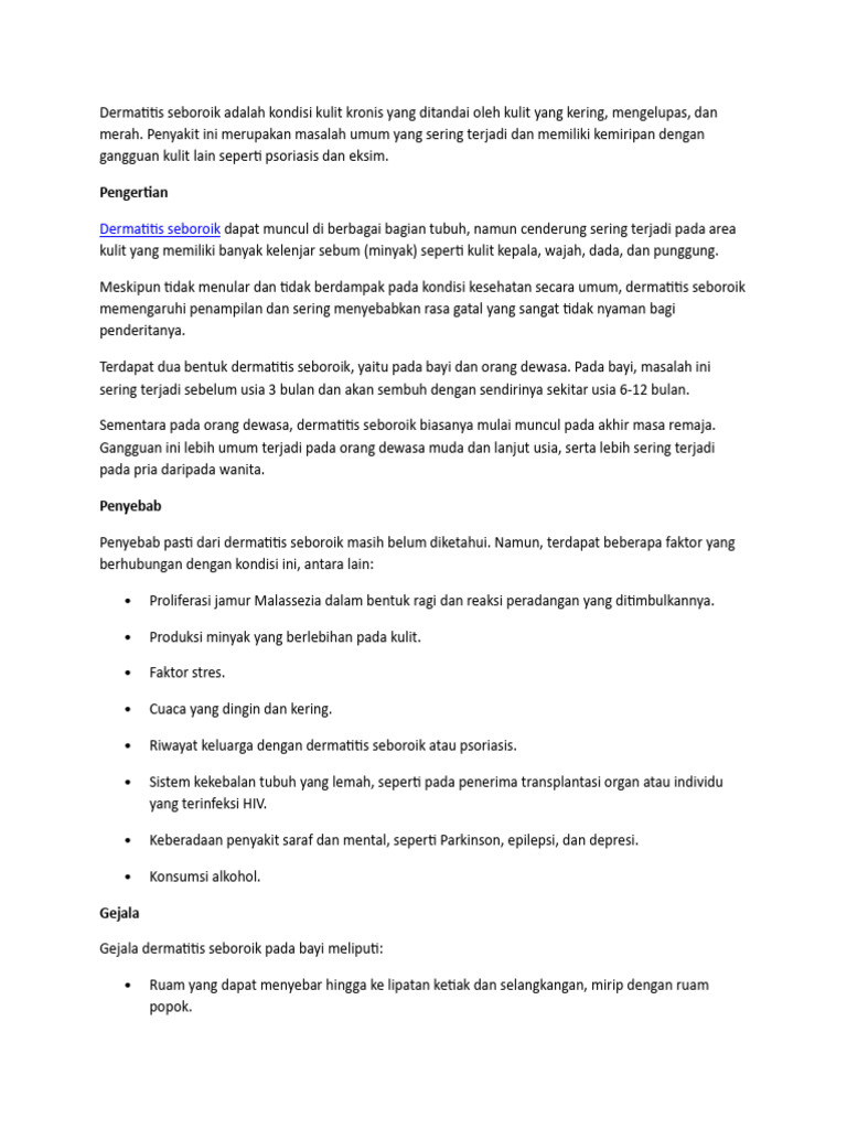 Penyakit Dermatitis Seboroik | PDF