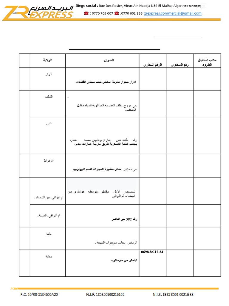 Bureaux ZR Express | PDF