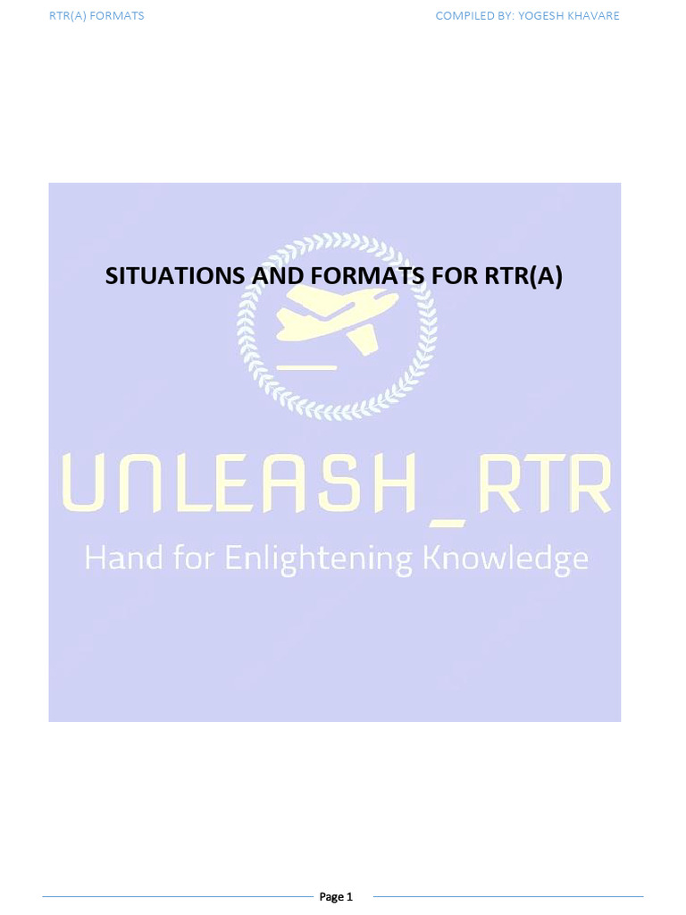 Situations and Formats For RTR | PDF | Instrument Flight Rules | Visual Flight Rules