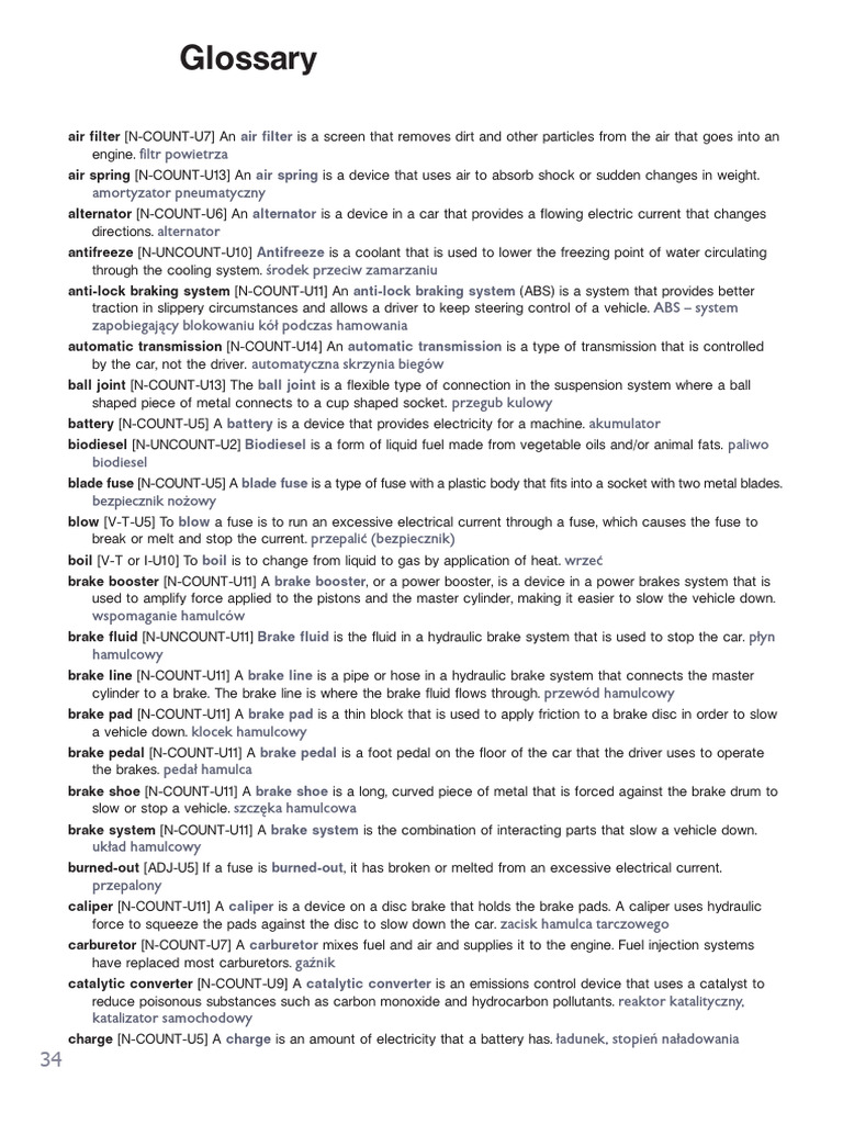 Automotive Glossary of Terms | PDF | Brake | Engines