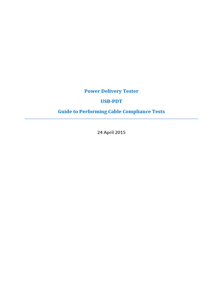 USB-PDT Cable Compliance Testing Guide | PDF | Computer File | Usb ...