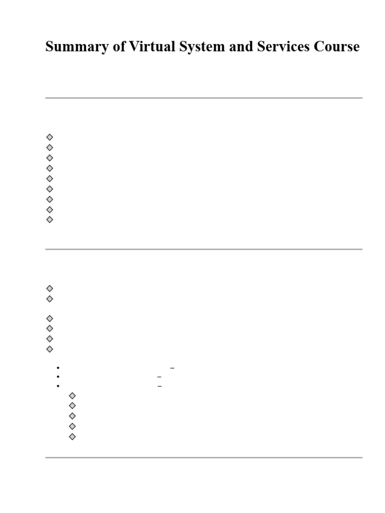 Lec 44 Summary of Virtual System and Services Course | PDF | Cloud Computing | Virtualization