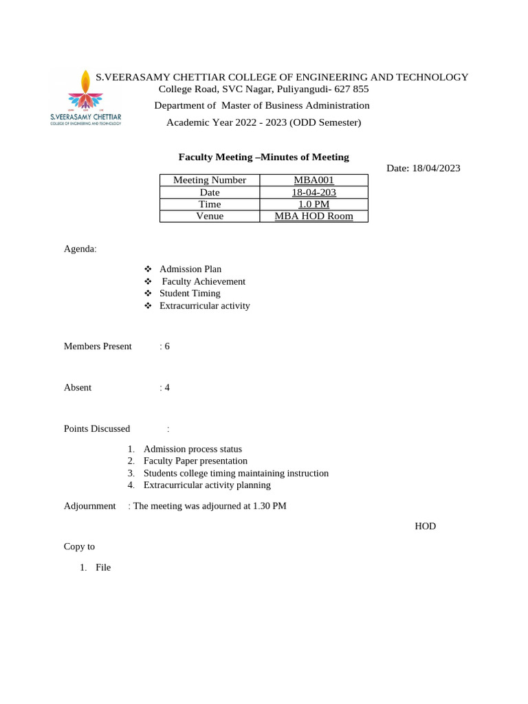 2.faculty Meeting Minutes | PDF