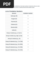 Oxidation Number Chart of All Elements | PDF | Redox | Chlorine