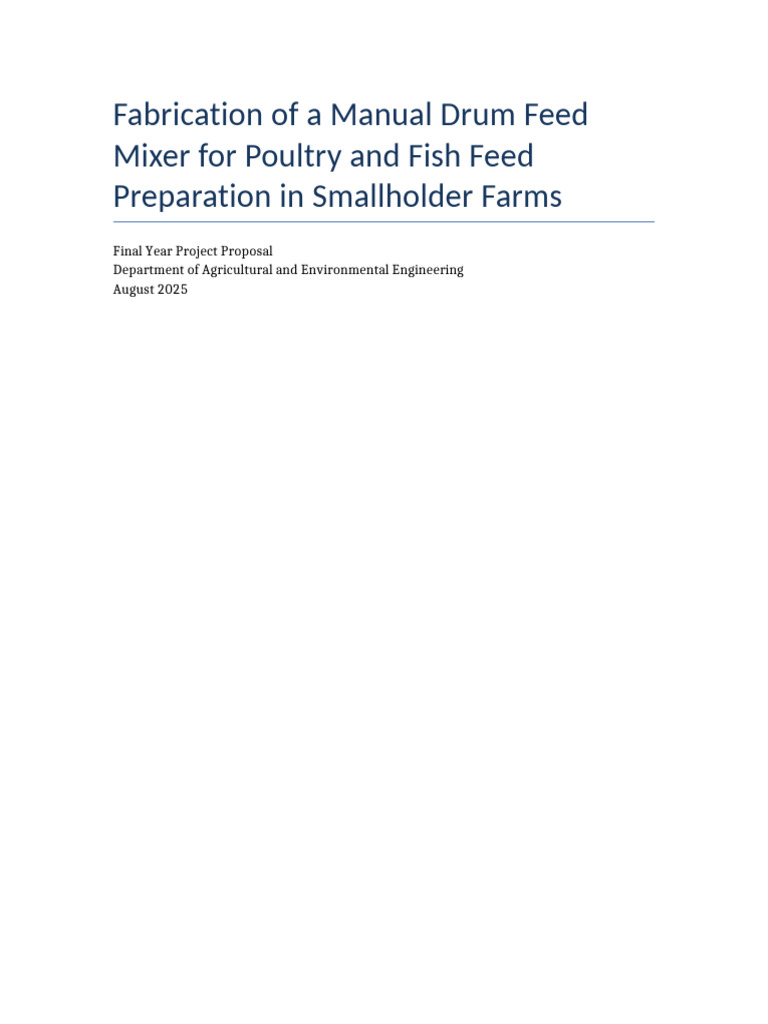 Manual Drum Mixer for Poultry Feed | PDF | Agriculture | Farmer