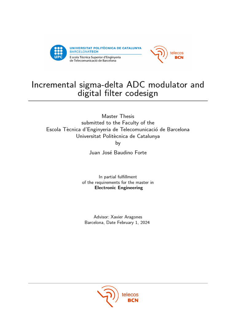 Incremental Sigma-Delta ADC Design | PDF | Analog To Digital Converter ...