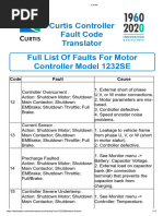 Curtis Controller Fault Codes | PDF