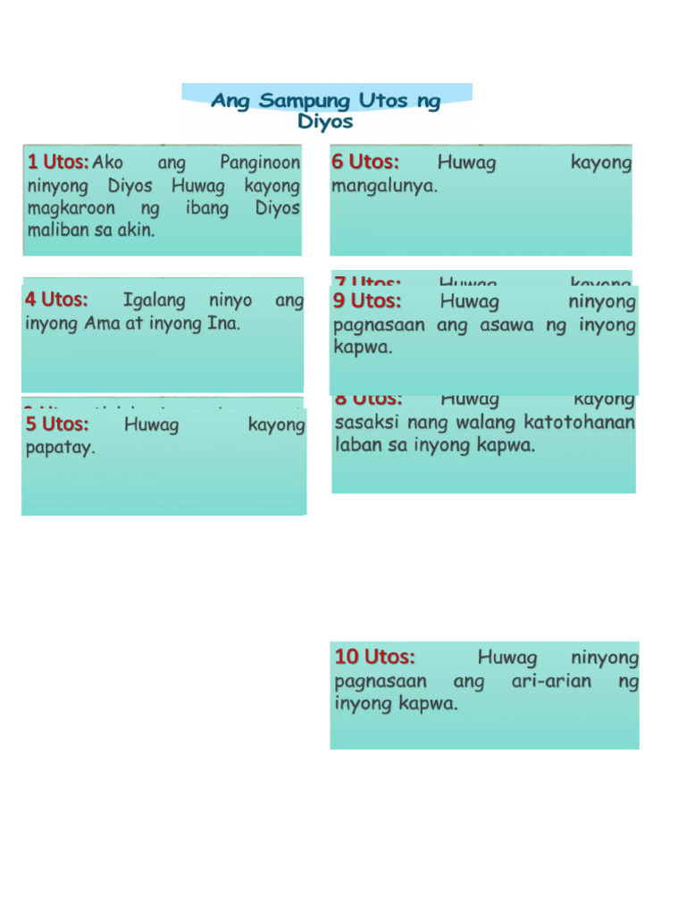 10 Utos NG Dyos | PDF