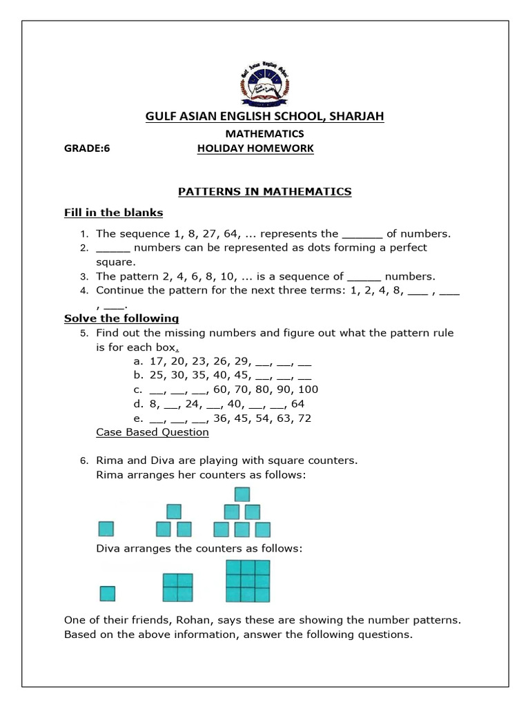 Holiday Homework Mathematics Class 6 | PDF | Mathematics | Number Theory