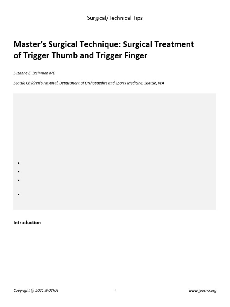 Congenital Trigger Thumb | PDF | Thumb | Hand