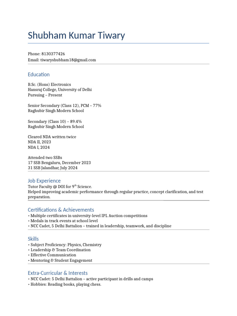 Shubham Resume | PDF