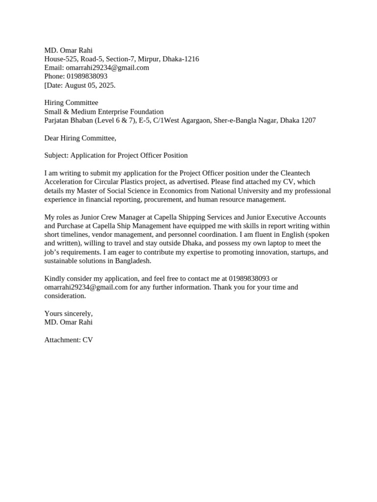 Forwarding Letter | PDF