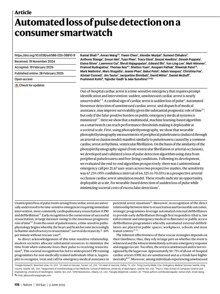 Smartwatch Pulse Detection Algorithm | PDF | Cardiopulmonary ...