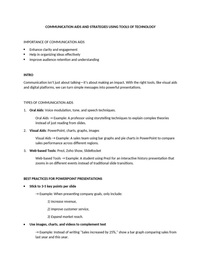 Communication Aids with Technology Tools | PDF