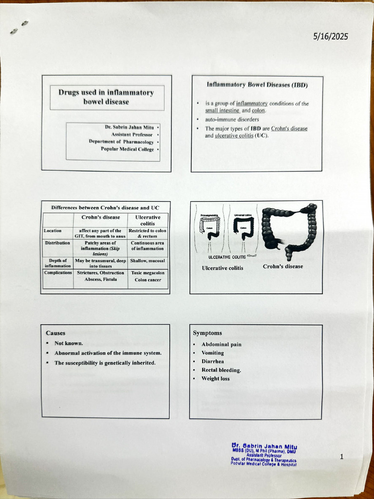 Inflammatory Bowel Disease Drugs | PDF